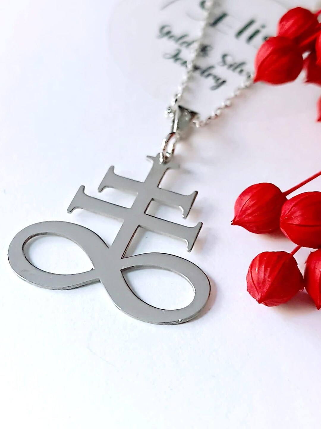 Sterling Silver Leviathan Cross Necklace-leviathan Cross-satan Cross ...