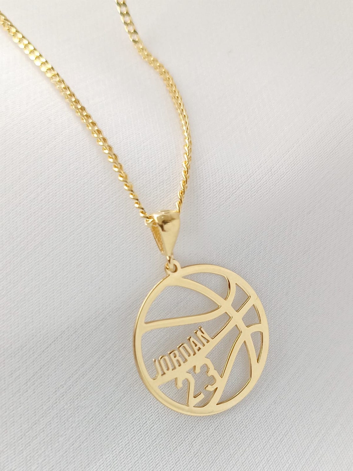 Sterling Silver Basketball Necklace-personalized - Etsy