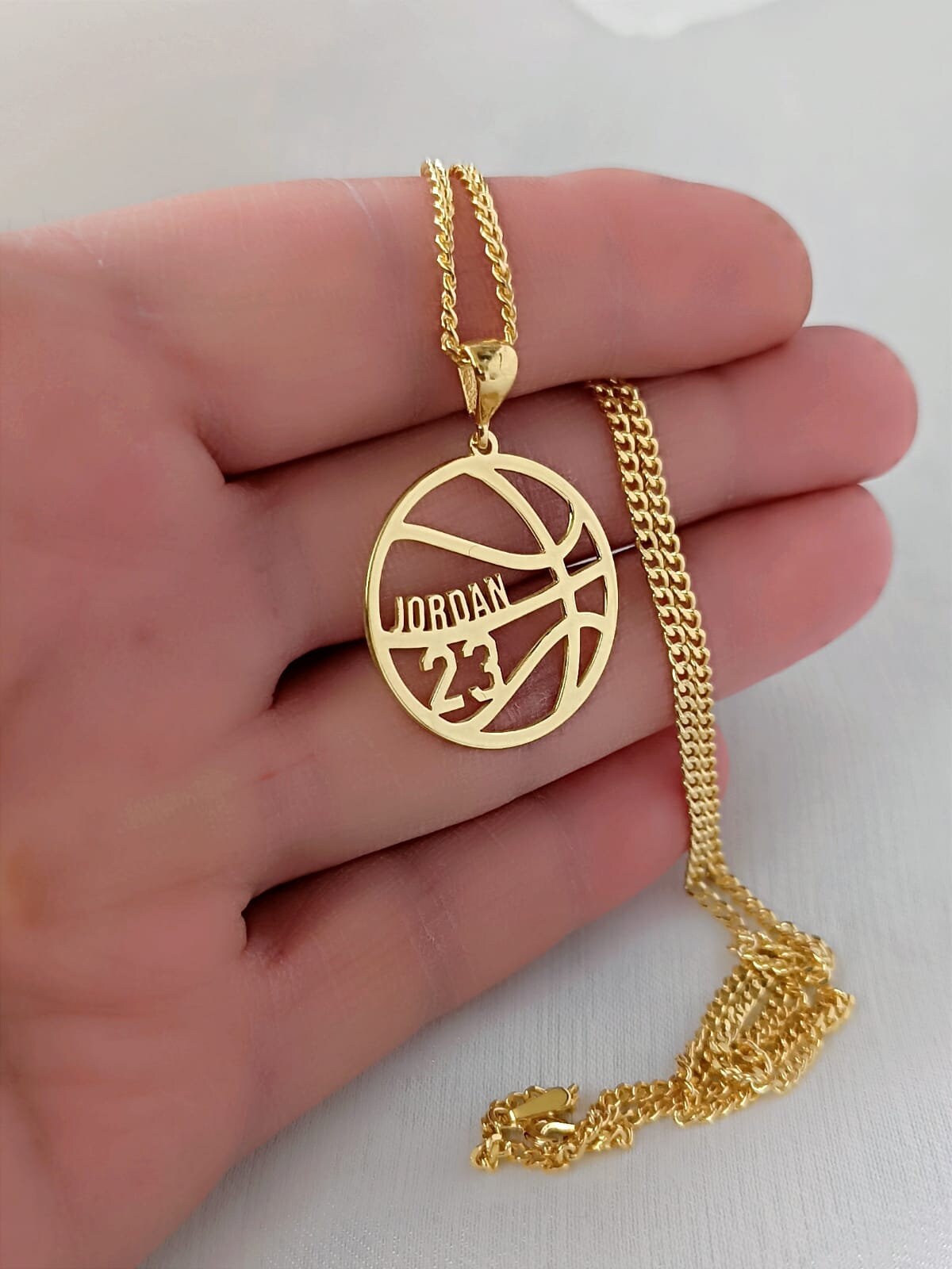 Sterling Silver Basketball Necklace-personalized - Etsy