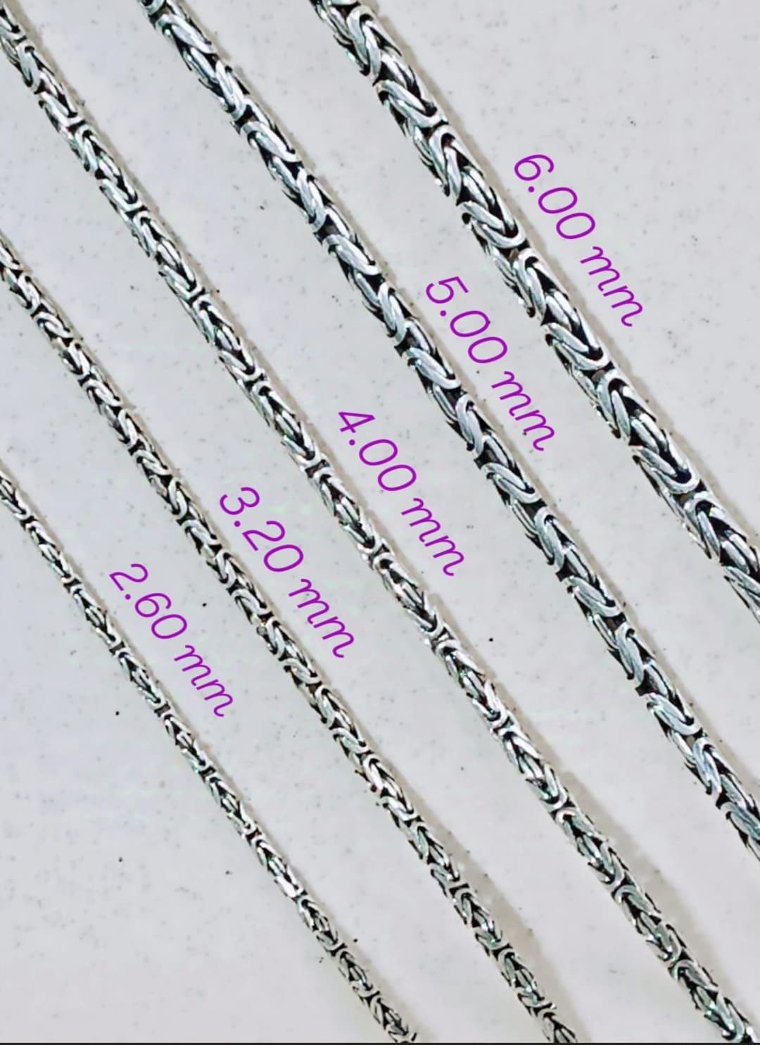 Sterling Silver Round Byzantine Chain-round King Chain-trend Silver ...