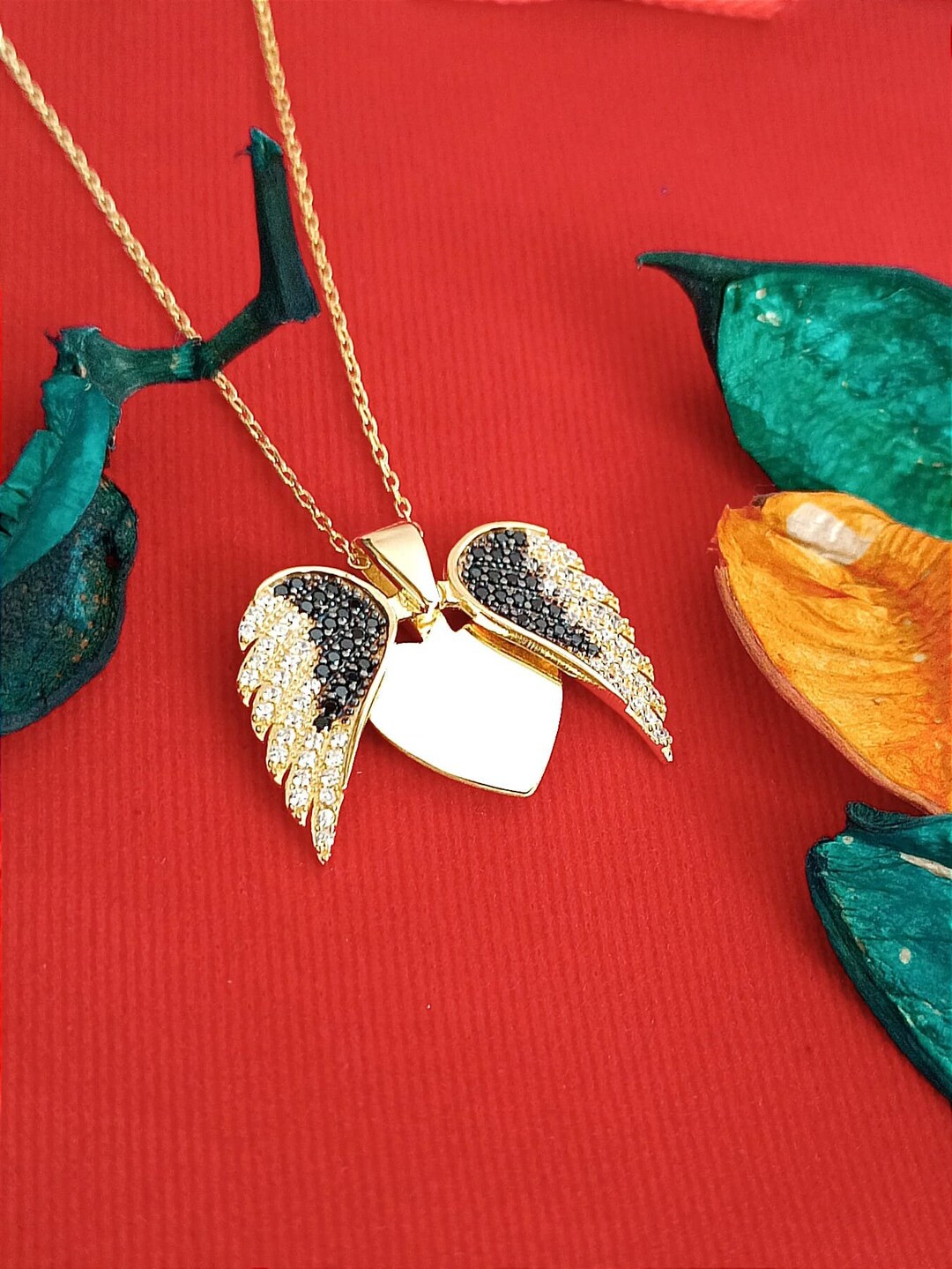 Personalized Angel Wing Necklace Angel Necklace Elegant Angel Wing Name ...