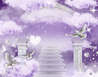 Purple Memorial II AI Art Christian Funeral Purple Brown - Etsy