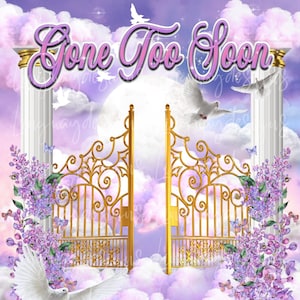 Purple Lavender Gone Too Soon Heavens Gate Background Instant Download Forever in Our Hearts PNG ...