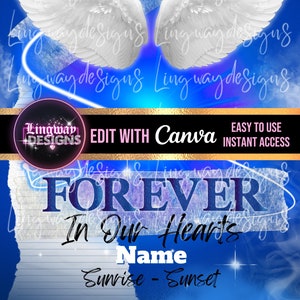 Blue Angel Memorial PNG Add Photo Rest in Peace Template for Funeral ...