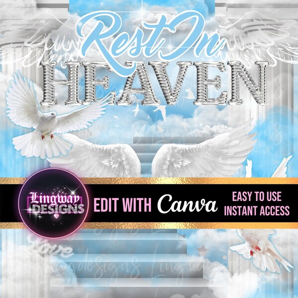 RIP Angel Wings Instagram Template instant Download PNG JPG - Etsy Canada