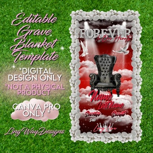 Red Sky Black Chair Grave Blanket Forever in Our Hearts Editable ...