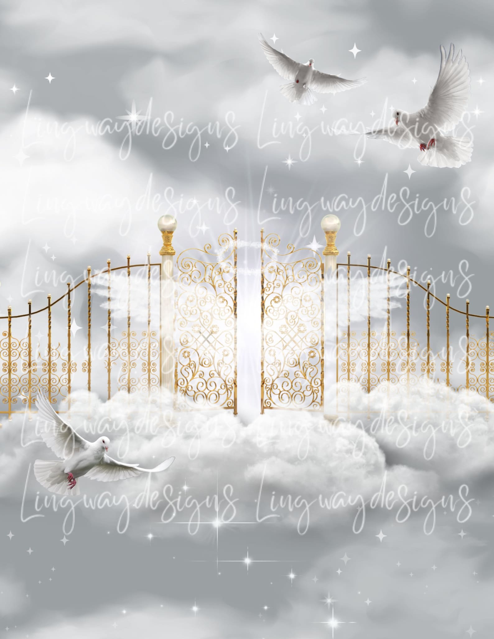 Light Gray Heavens Gate in Loving Memory Forever in Our Hearts Angel ...