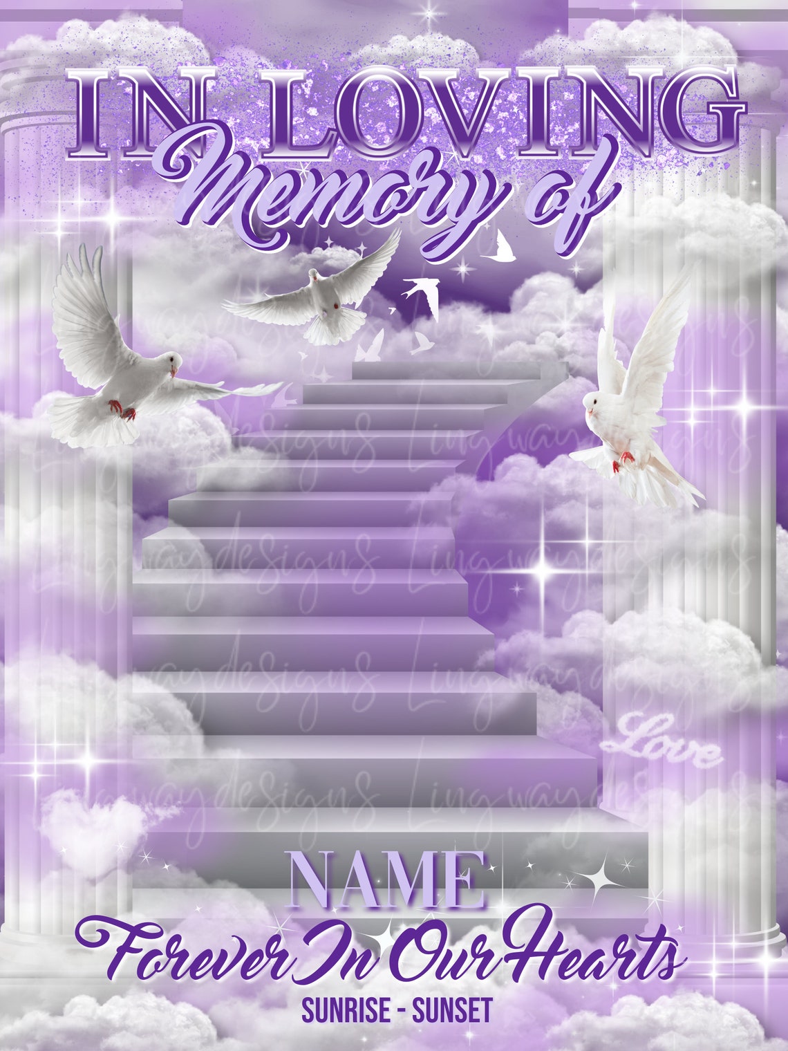 Lavender Purple Heavens Gate in Loving Memory Forever in Our Hearts ...