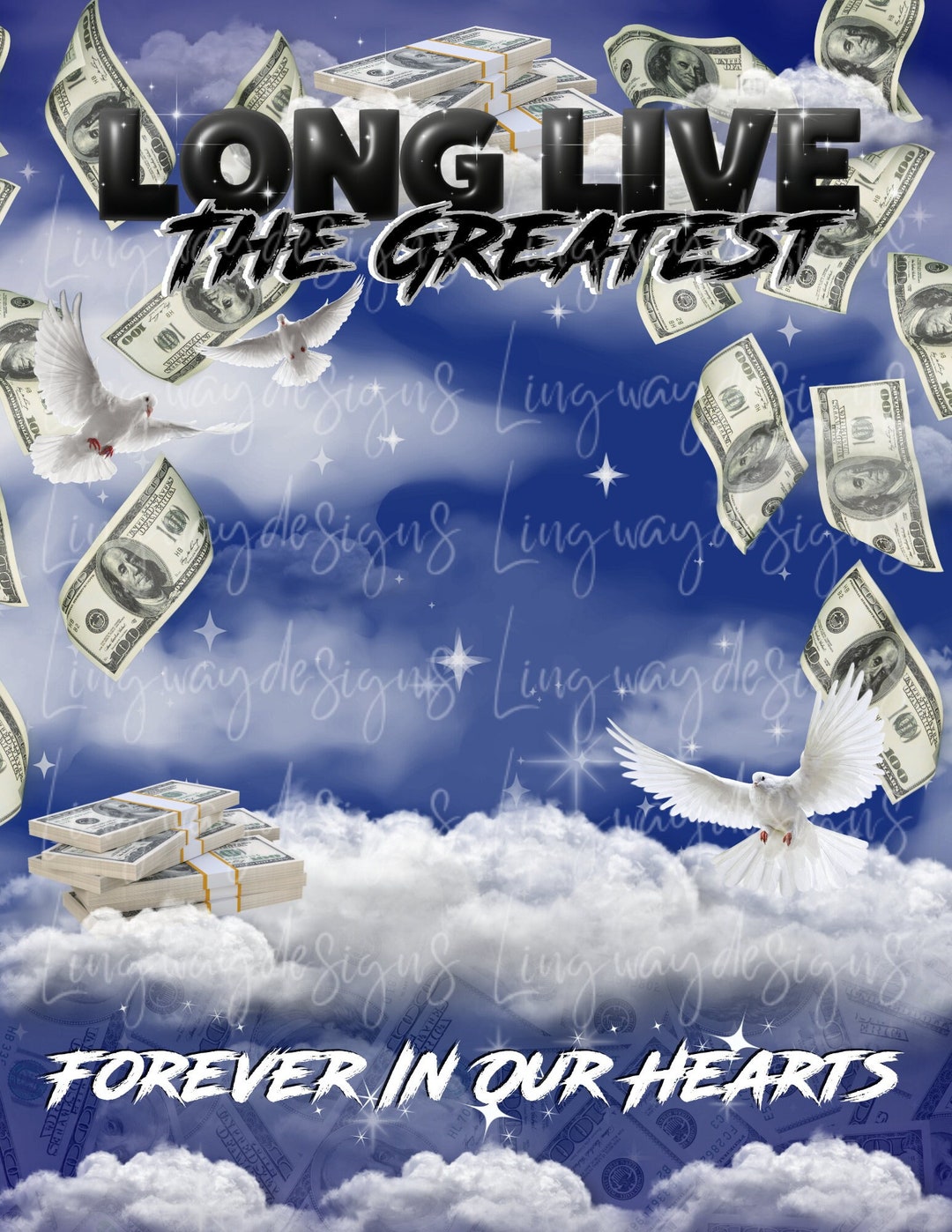 Blue Sky Long Live the Greatest Heaven Memorial Background PNG Add ...