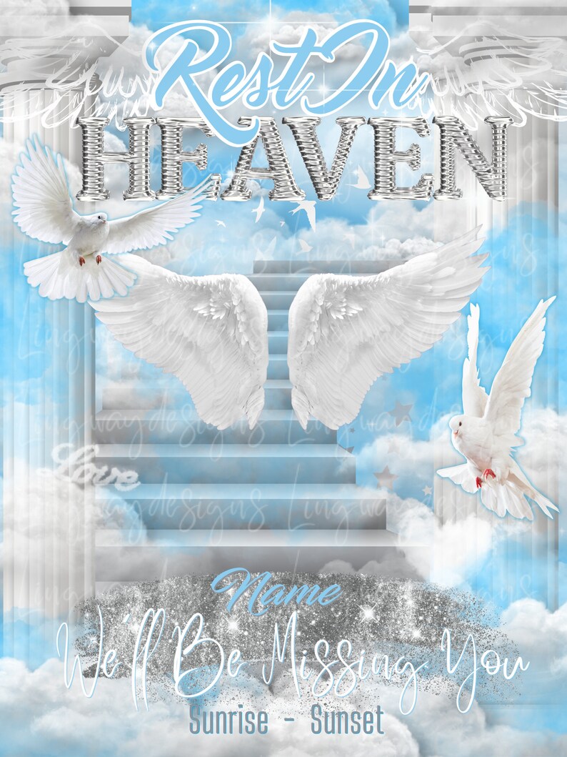 Baby Blue Silver Rest in Heaven Loving Memory Forever in Our - Etsy