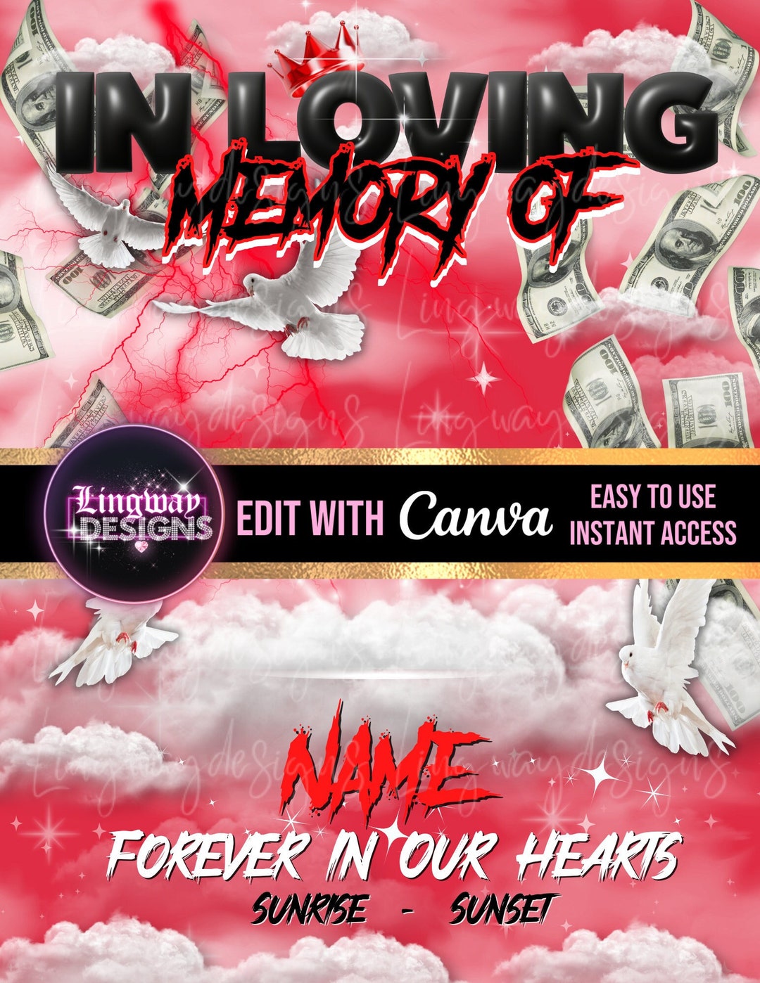 Red Money Heavens Gate in Loving Memory Forever in Our Hearts Angel PNG ...
