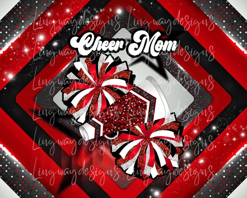 Red Black Cheer Mom Team Bonus All Over 3D Editable Template ...