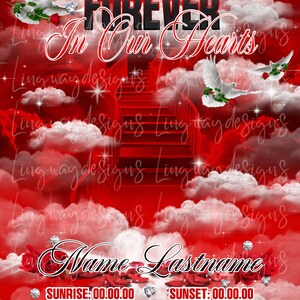Red Black Heavens Forever in Our Hearts PNG Add Photo Rest in Peace ...