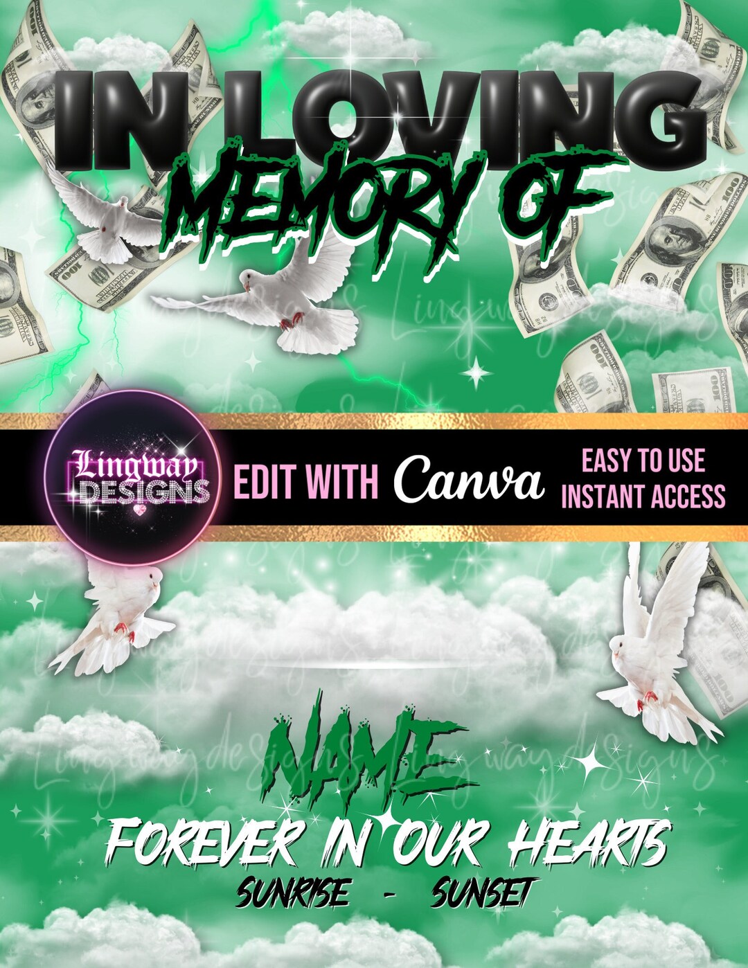 Green Money Heavens Gate in Loving Forever in Our Hearts Angel - Etsy