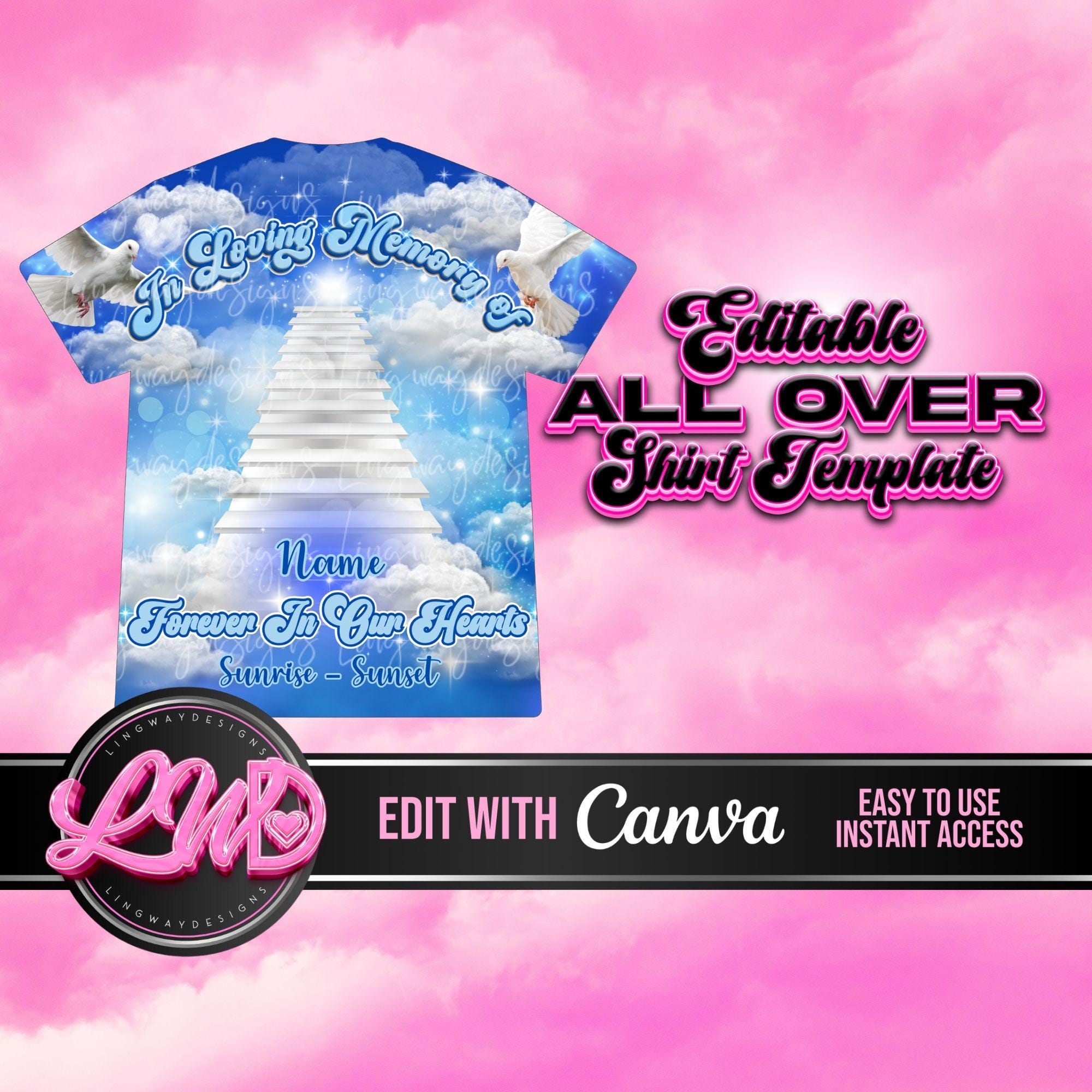 Blue Baby Blue in Loving Memory Heaven Memorial All Over 3D Add Photo ...
