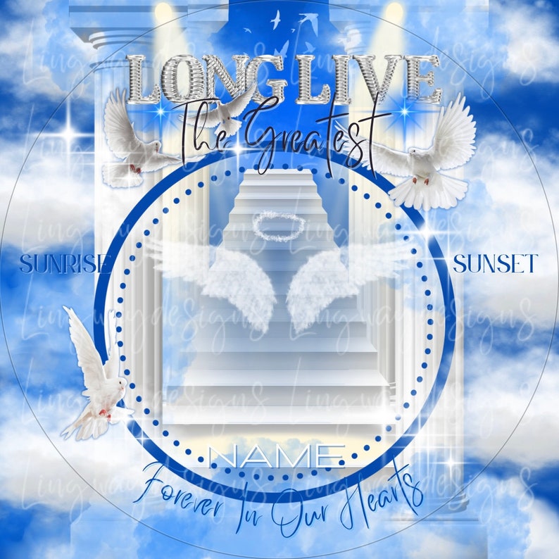 Blue Silver Long Live Heaven Gate Template Memorial Button Pin ...
