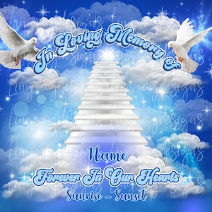 Blue Baby Blue in Loving Memory Heaven Memorial All Over 3D Add Photo ...