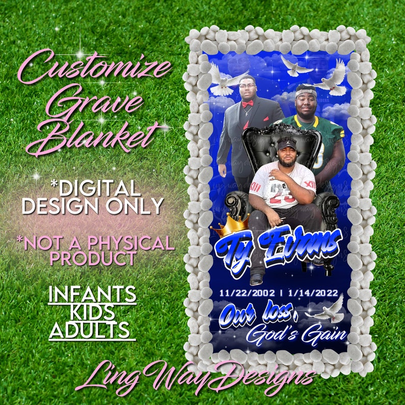 Custom Memorial Grave Blanket Digital Design Only PNG - Etsy