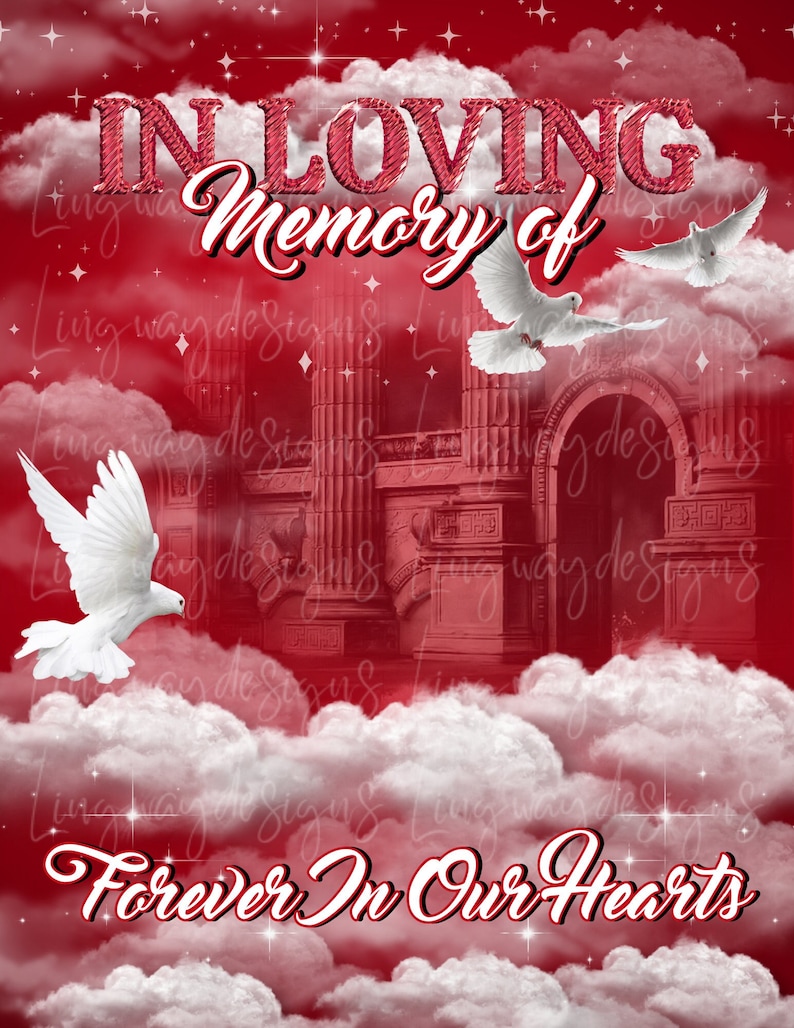 Red Sky Heaven in Loving Memory Forever in Our Hearts Memorial - Etsy