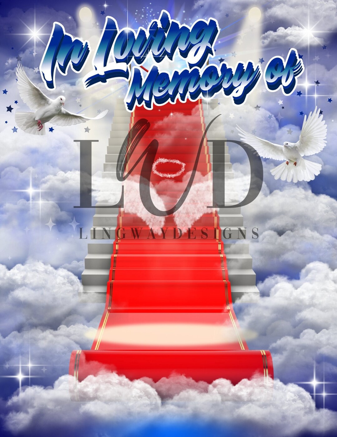 Blue Sky Red Carpet Heavens Gate Angel Memorial Instant Download PNG ...