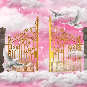 Pink Sky Heavens Golden Gate Background Instant Download Forever in Our ...