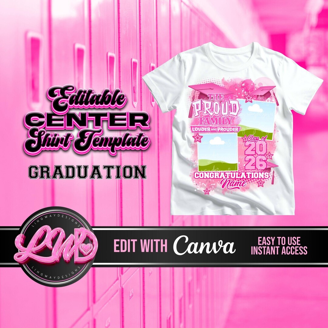 Pink Class of 2026 Family Graduation Transparent Editable Template ADD ...