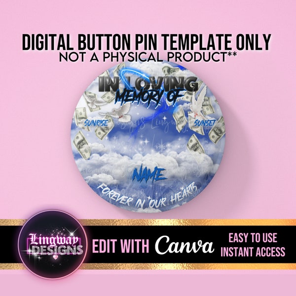 Memorial Button Template Png - Etsy