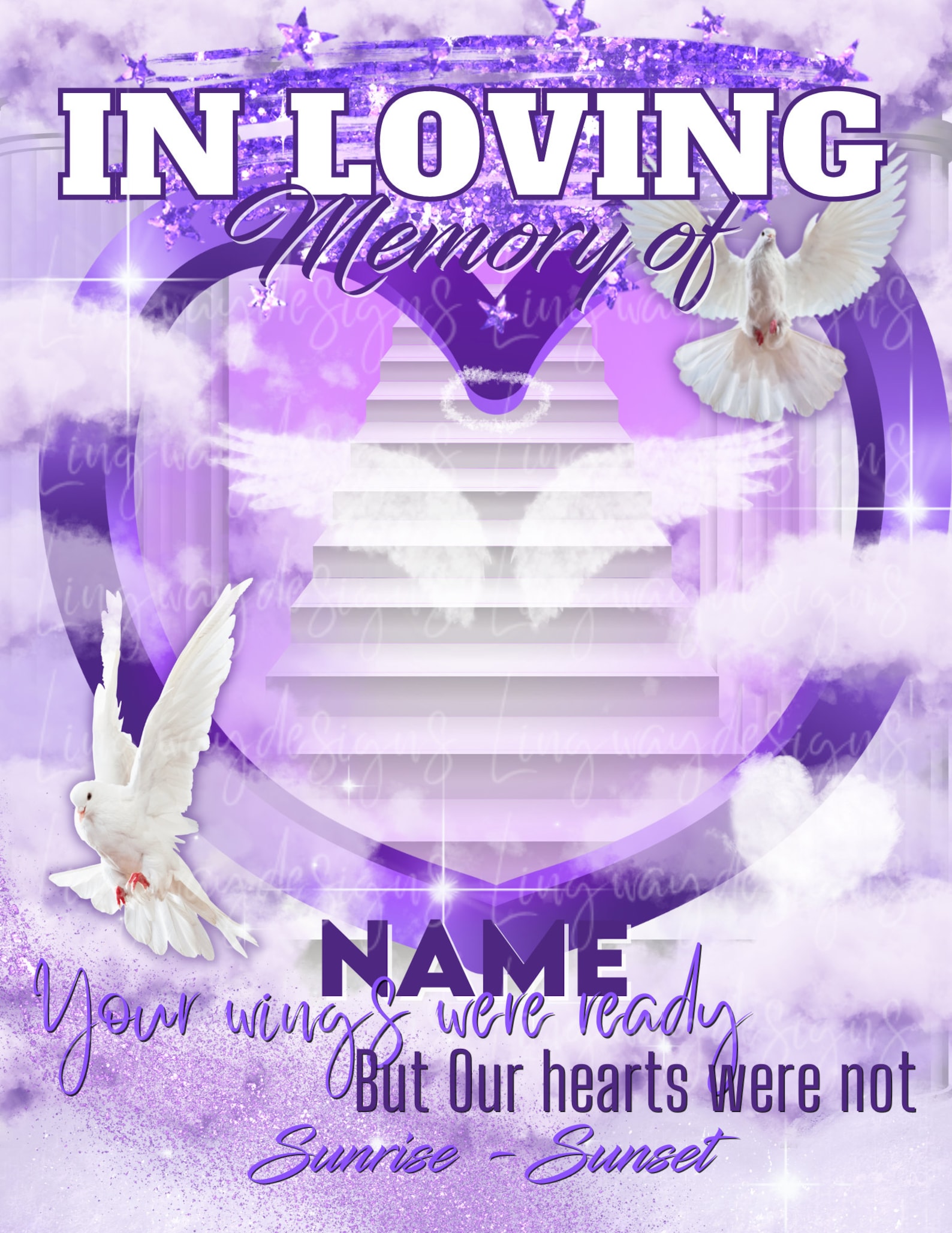 Purple Heavens Gate Angel Memorial PNG Add Photo Rest in Peace - Etsy