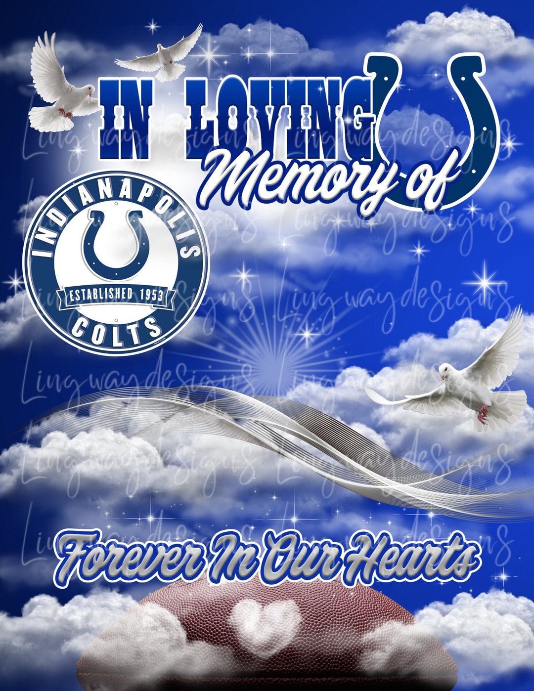 Blue Heaven in Loving Memory Forever in Our Hearts Background Doves ...