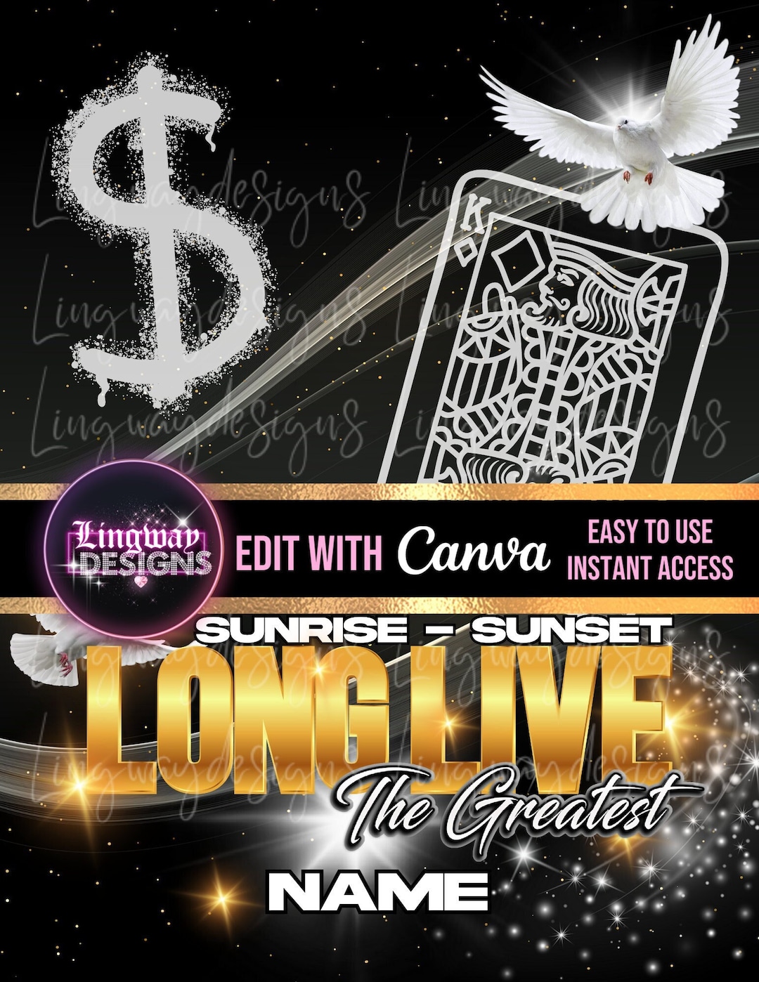 Gold Black Long Live the Greatest Forever in Our Hearts PNG Add Photo ...