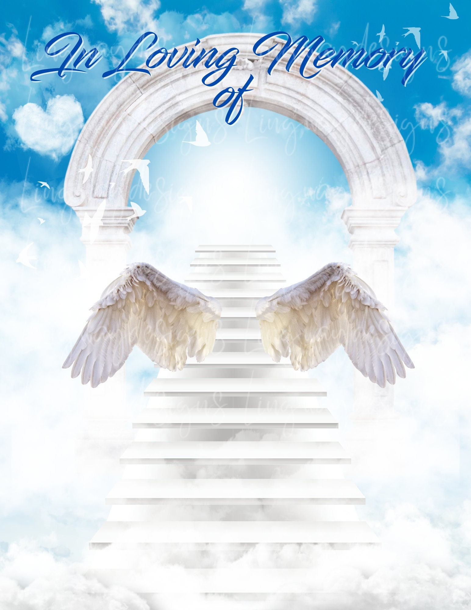 Sky In Loving Memory Of Angel Wings Memorial PNG Add Photo Etsy Norway