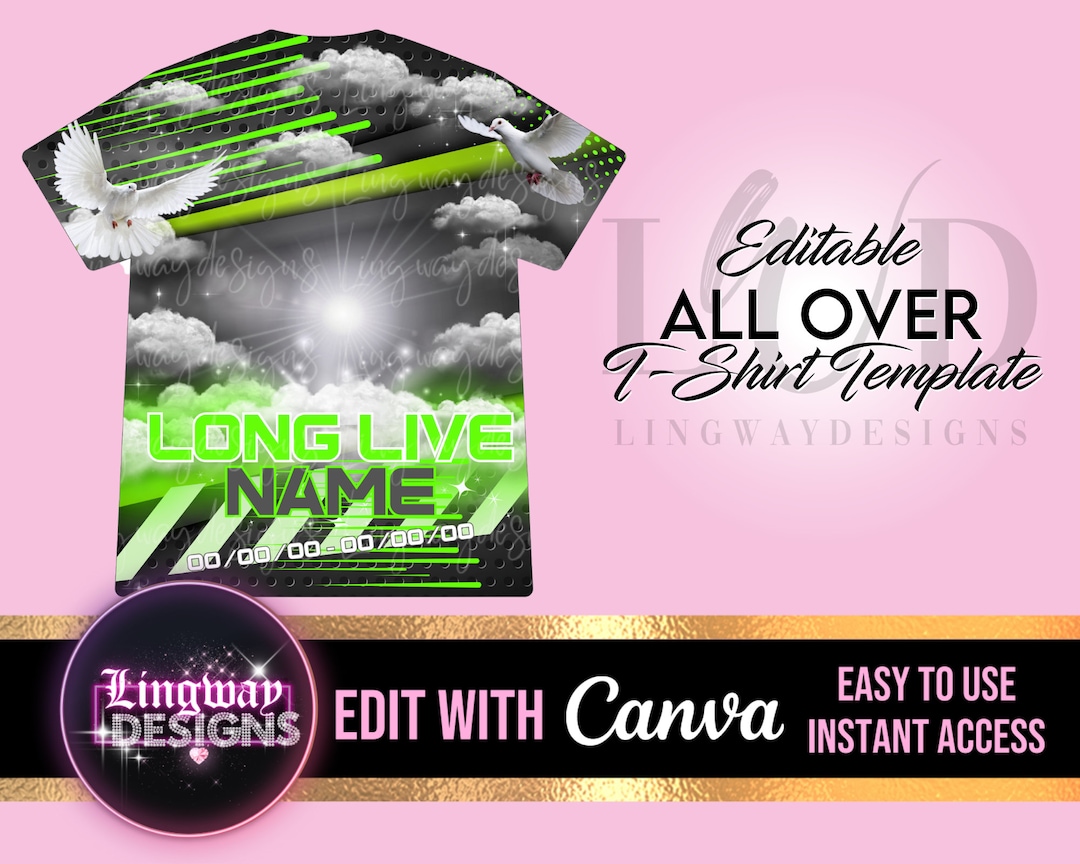 Lime Green Grey Black Sky Long Live Heaven Memorial All Over 3D Add ...