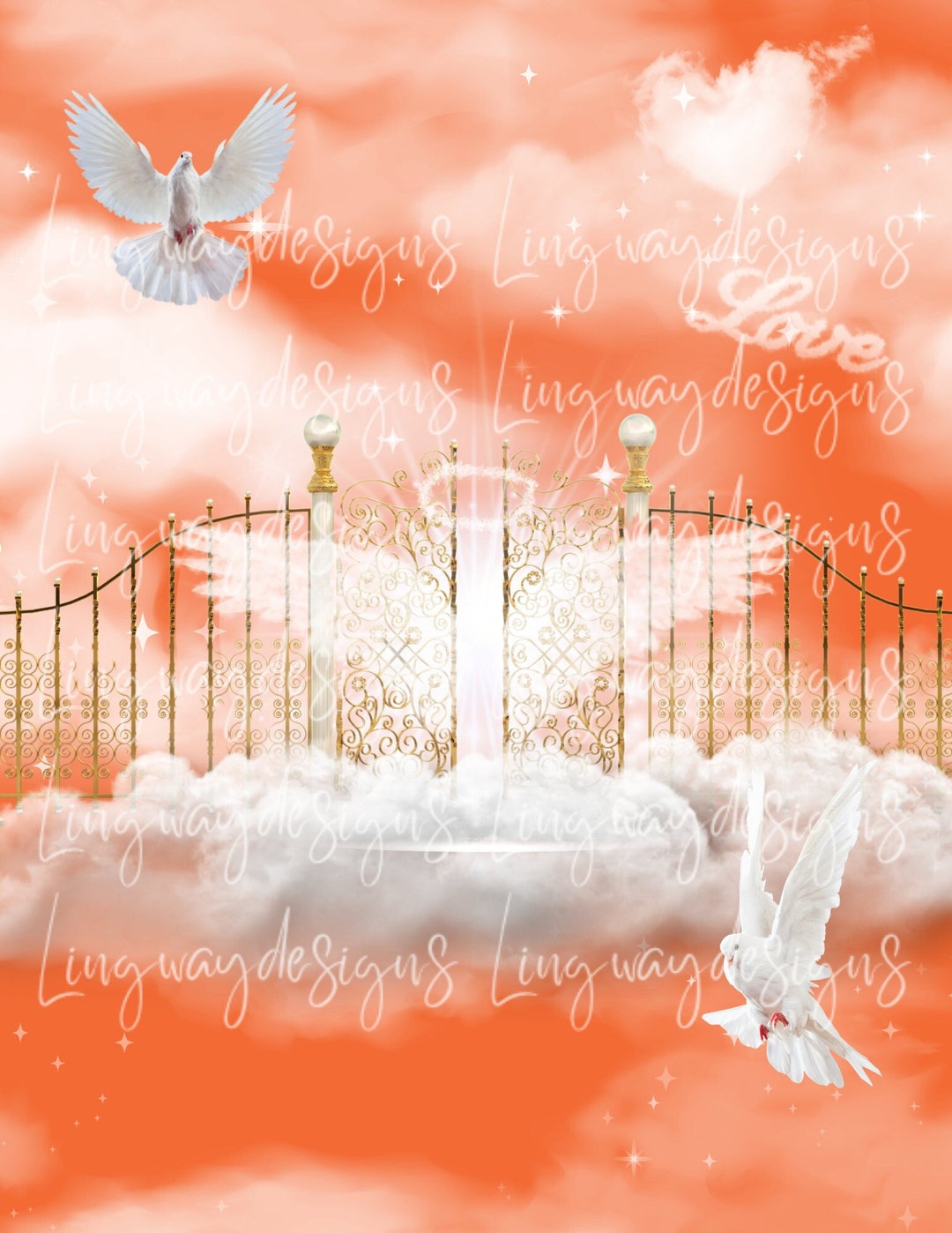 Orange Heavens Gate in Loving Memory Forever in Our Hearts Angel ...