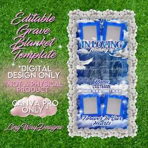 Blue in Loving Memory Grave Blanket Forever in Our Hearts Add Quote ...