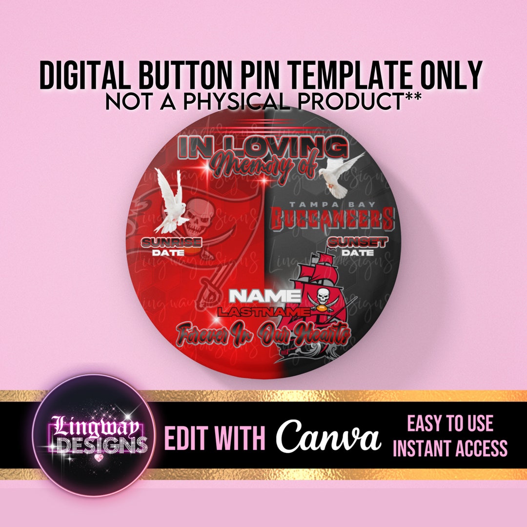 Red Black in Loving Memory Template Memorial Button Pin Background ...