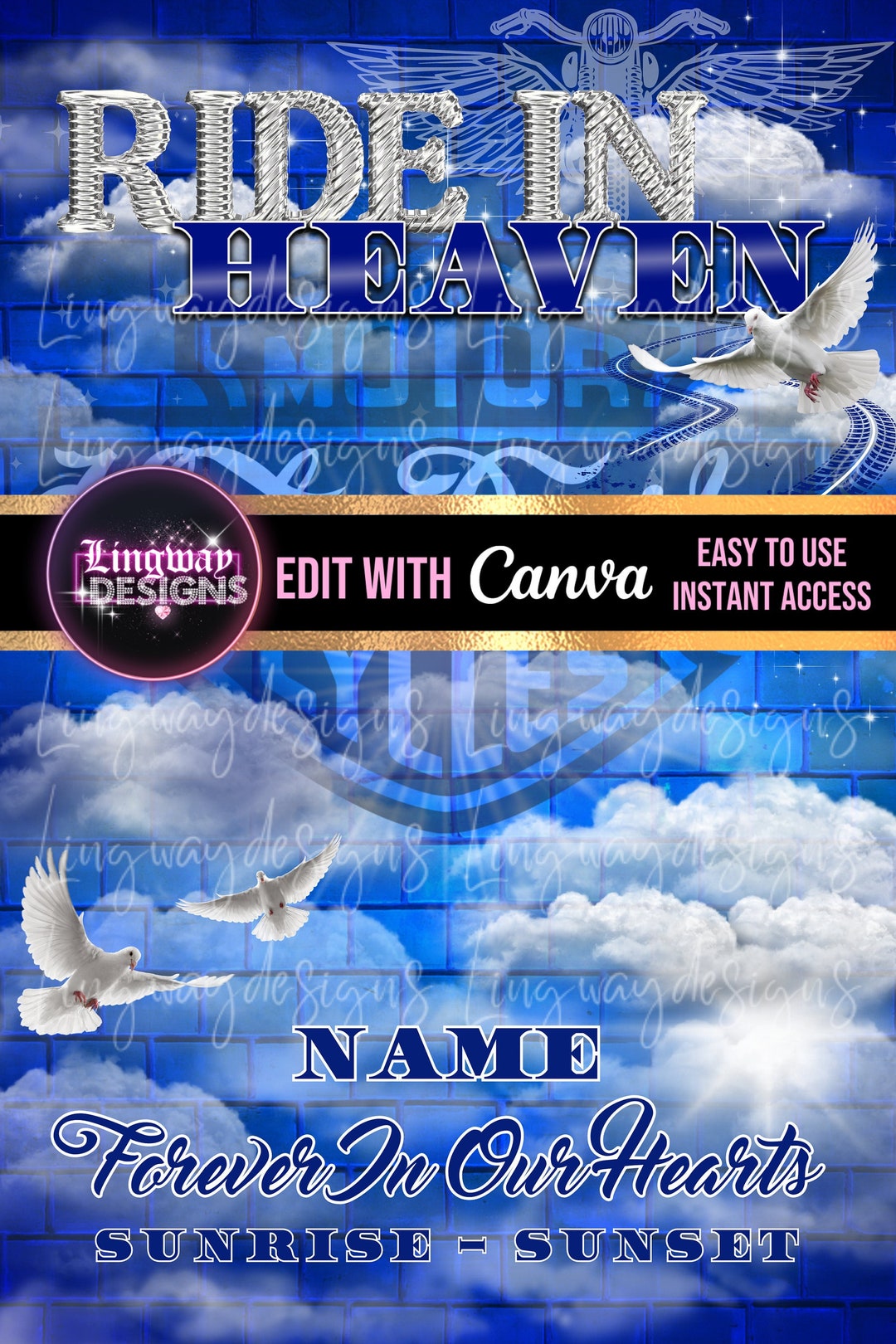 Blue Sky Ride in Heaven in Loving Memory Doves Forever in Our Hearts ...