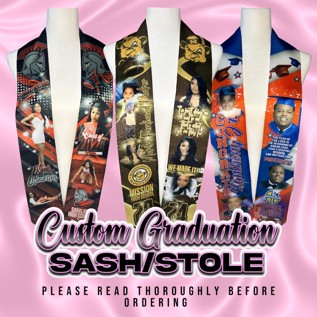 Custom Graduation Sash Stole Grad Stole Made-to-order - Etsy