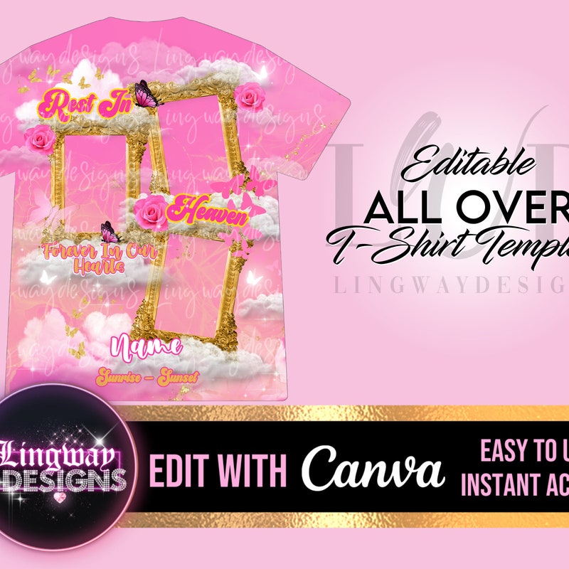 Pink Rip All Over Template - Etsy
