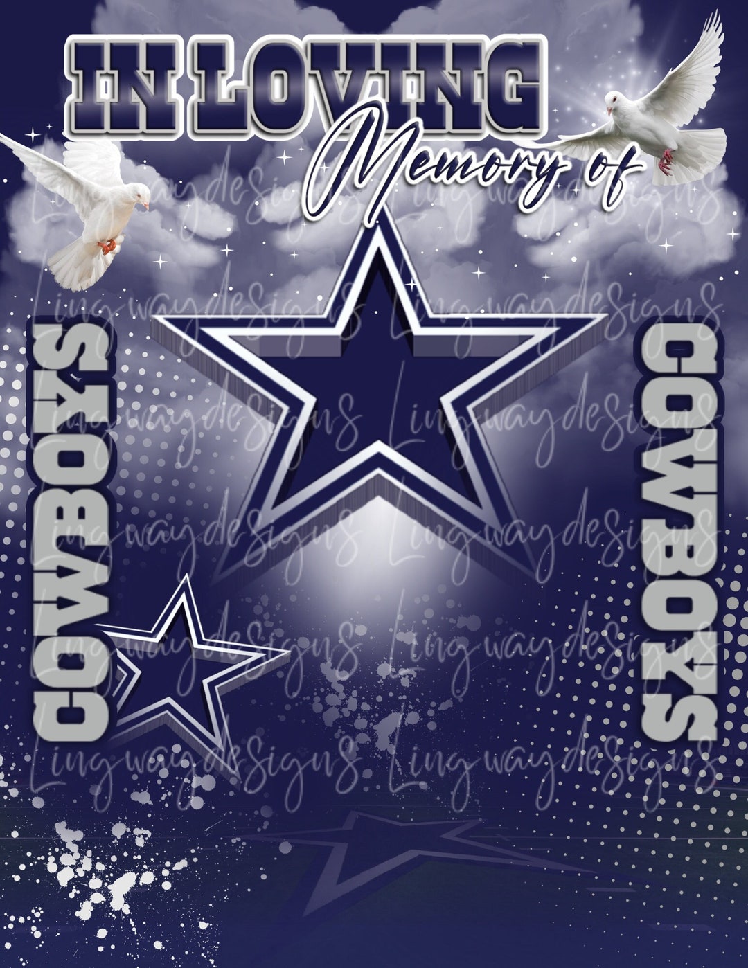 Buy Navy Gray Heavens in Loving Memory Star Memorial Background PNG Add ...