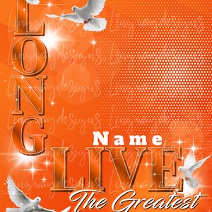 Orange Long Live the Greatest Memorial Add Photo Rest in Peace Template ...