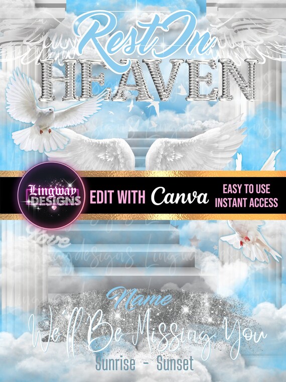 Baby Blue Silver Rest in Heaven Loving Memory Forever in Our - Etsy