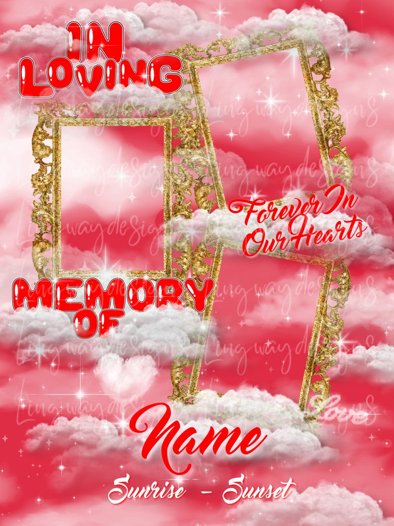Red Sky Gold Frames in Loving Memory Doves Angel Wings - Etsy