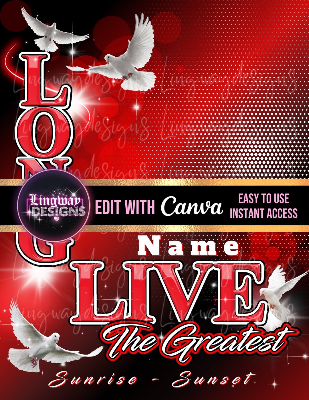 Red Black Long Live the Greatest Memorial PNG Add Photo Rest in Peace ...