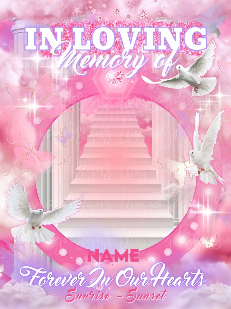 Lavender Pink Heavens Gate in Loving Memory Forever in Our Hearts Angel ...