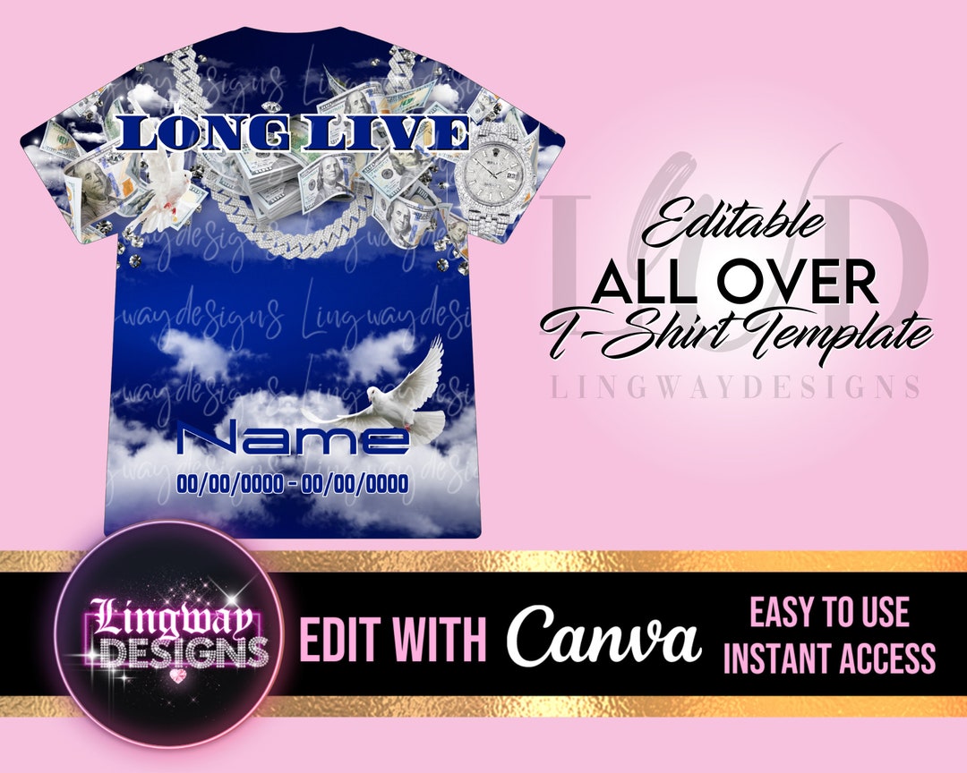 Royal Blue Chain Long Live the Greatest Heaven Memorial All Over 3D Add ...