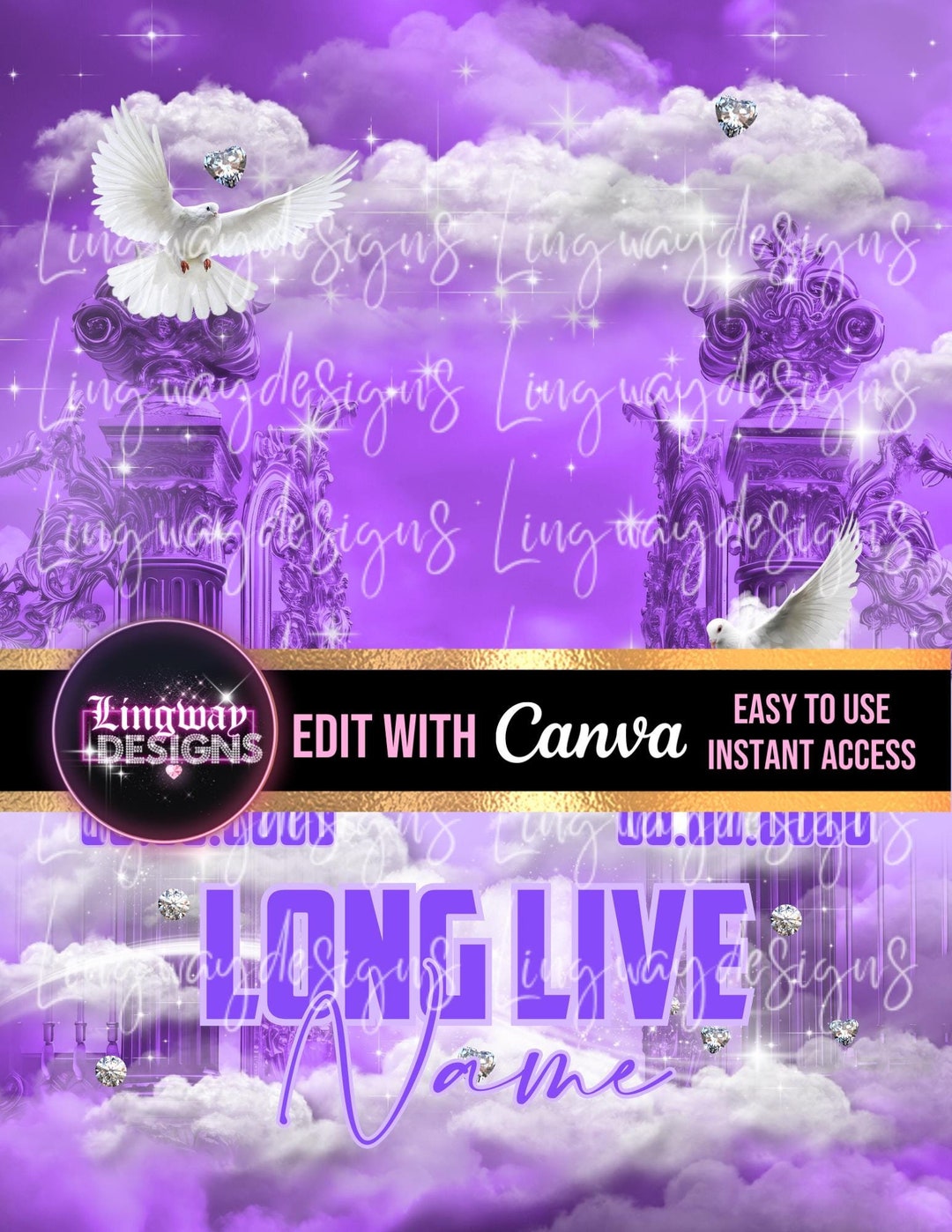 Light Purple Long Live Heaven Gates PNG Add Words Photo Rest in Peace ...