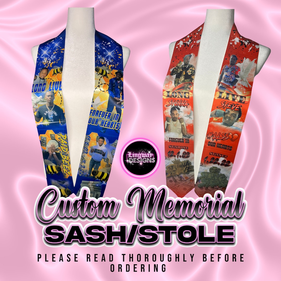 Custom Memorial Sash RIP Stole Funeral Repass Stole Made-to-order - Etsy