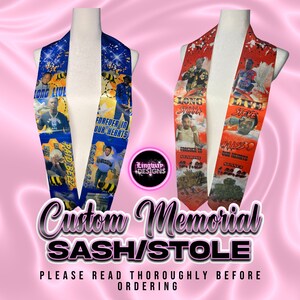 Custom Memorial Sash RIP Stole Funeral Repass Stole Made-to-order - Etsy