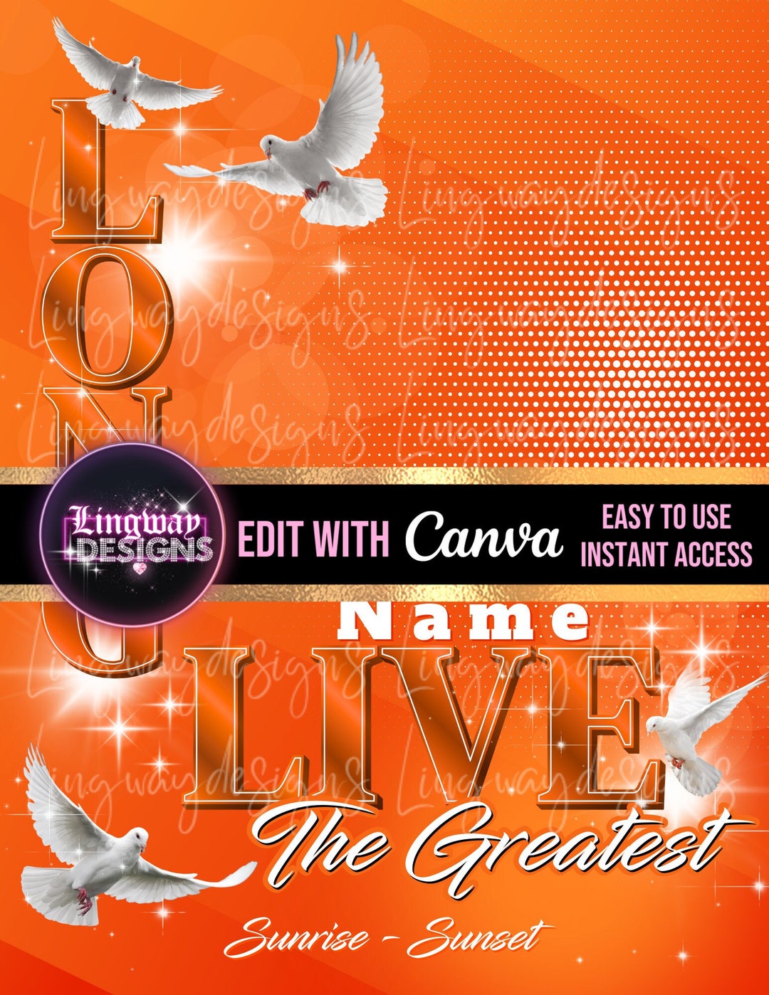 Orange Long Live the Greatest Memorial Add Photo Rest in Peace Template ...