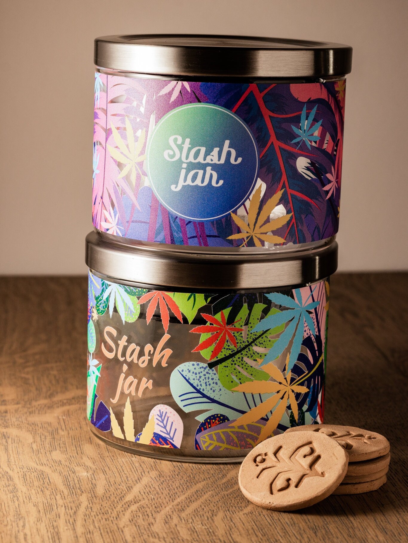 Weed Stash Jar Air Tight Glass Container With Hydrostone to - Etsy